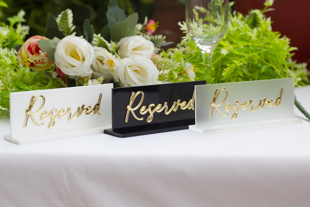 Reserved Sign, Wedding Reserved Acrylic Table Sign, Wedding Reception ...