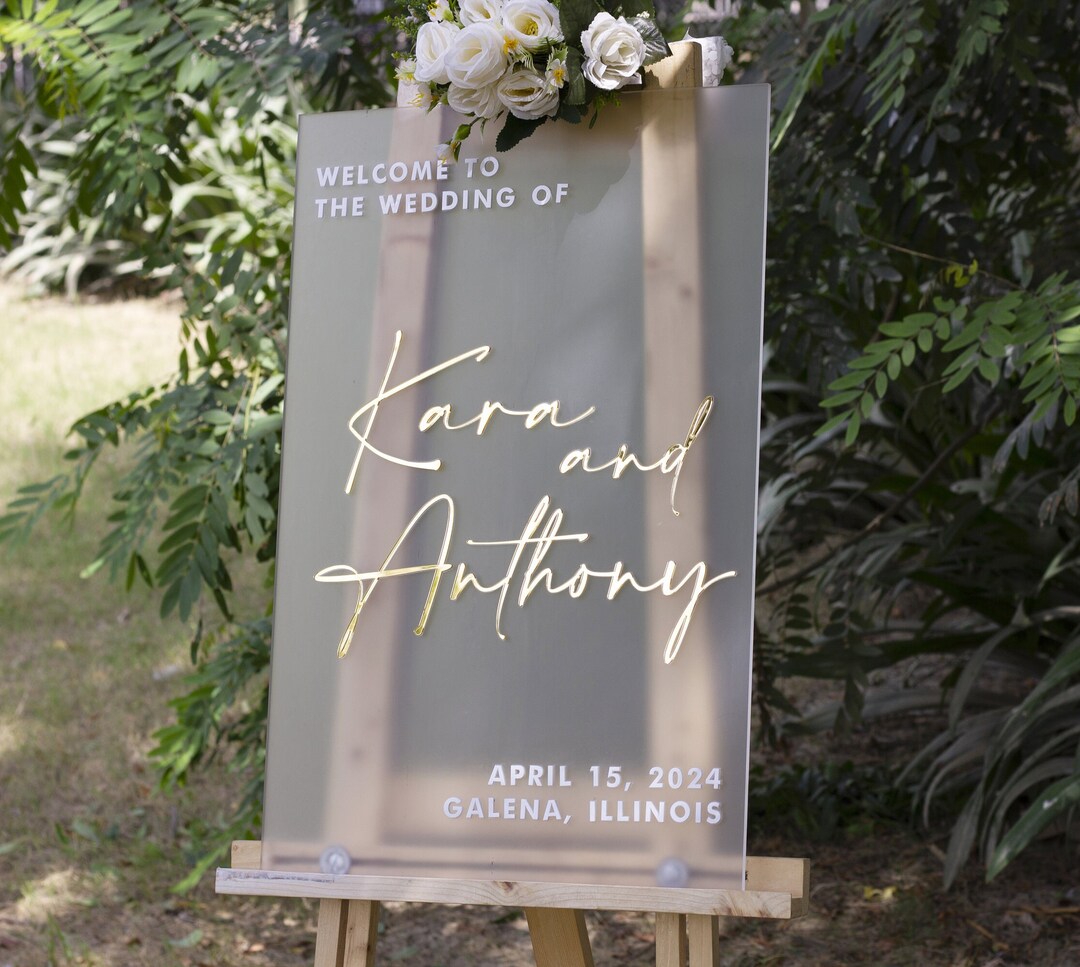 Wedding Welcome Sign, Frosted Acrylic Welcome Sign, Wedding Signage ...