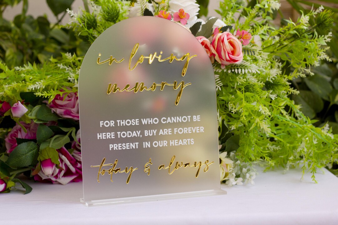 In Loving Memory Wedding Table Sign, Wedding Small Table Sign - Etsy
