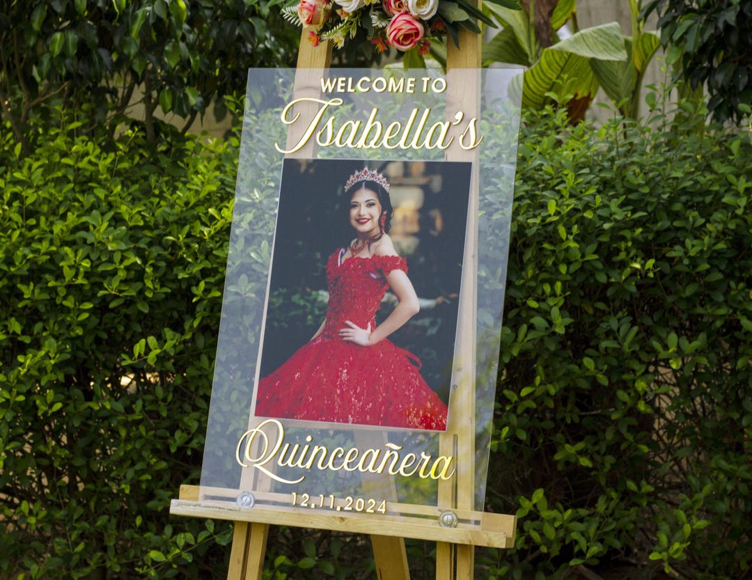 Custom Quinceanera Welcome Sign: Frosted Acrylic, 3D Lettering - Etsy