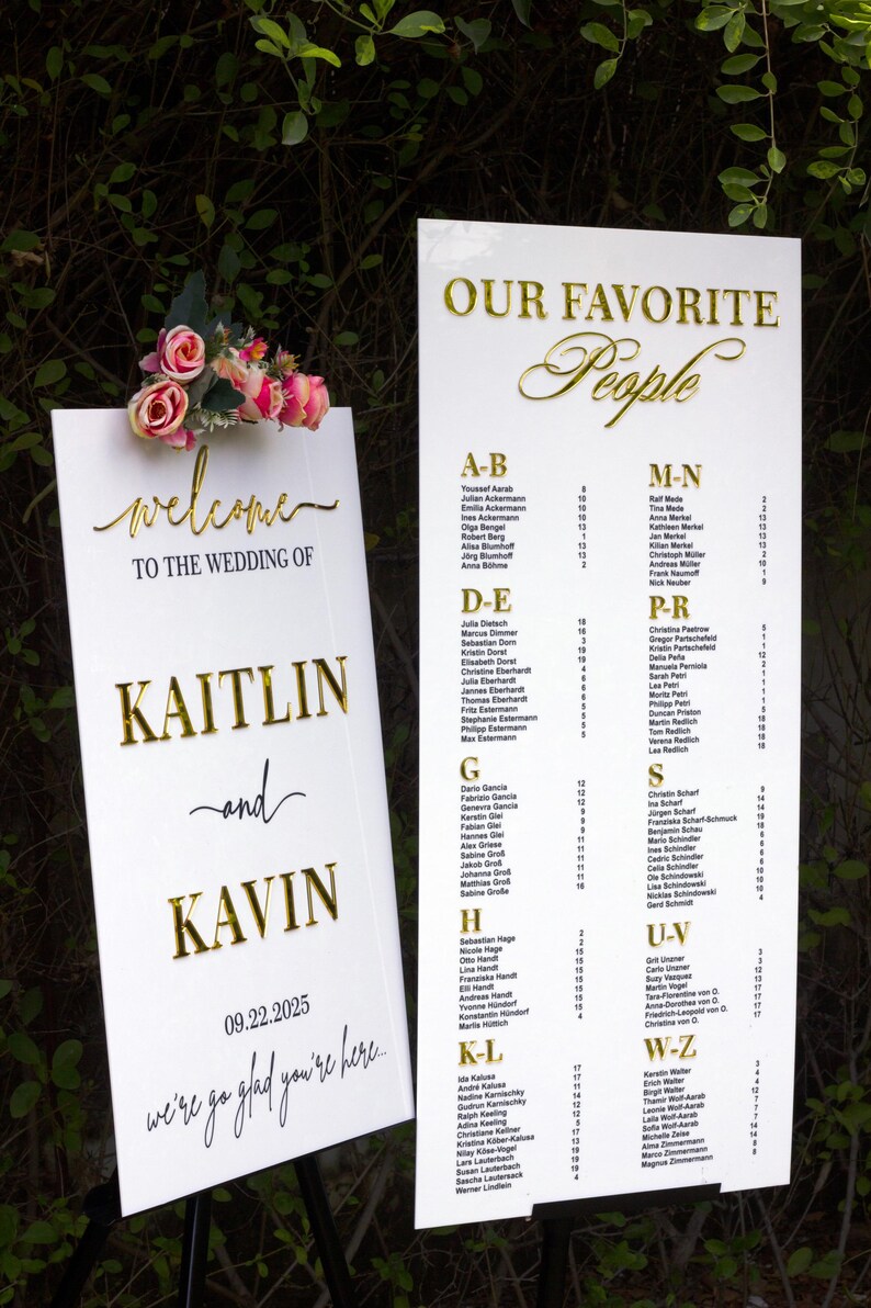 Acrylic Wedding Sign Set: Seating Chart and Welcome Sign - Etsy Canada