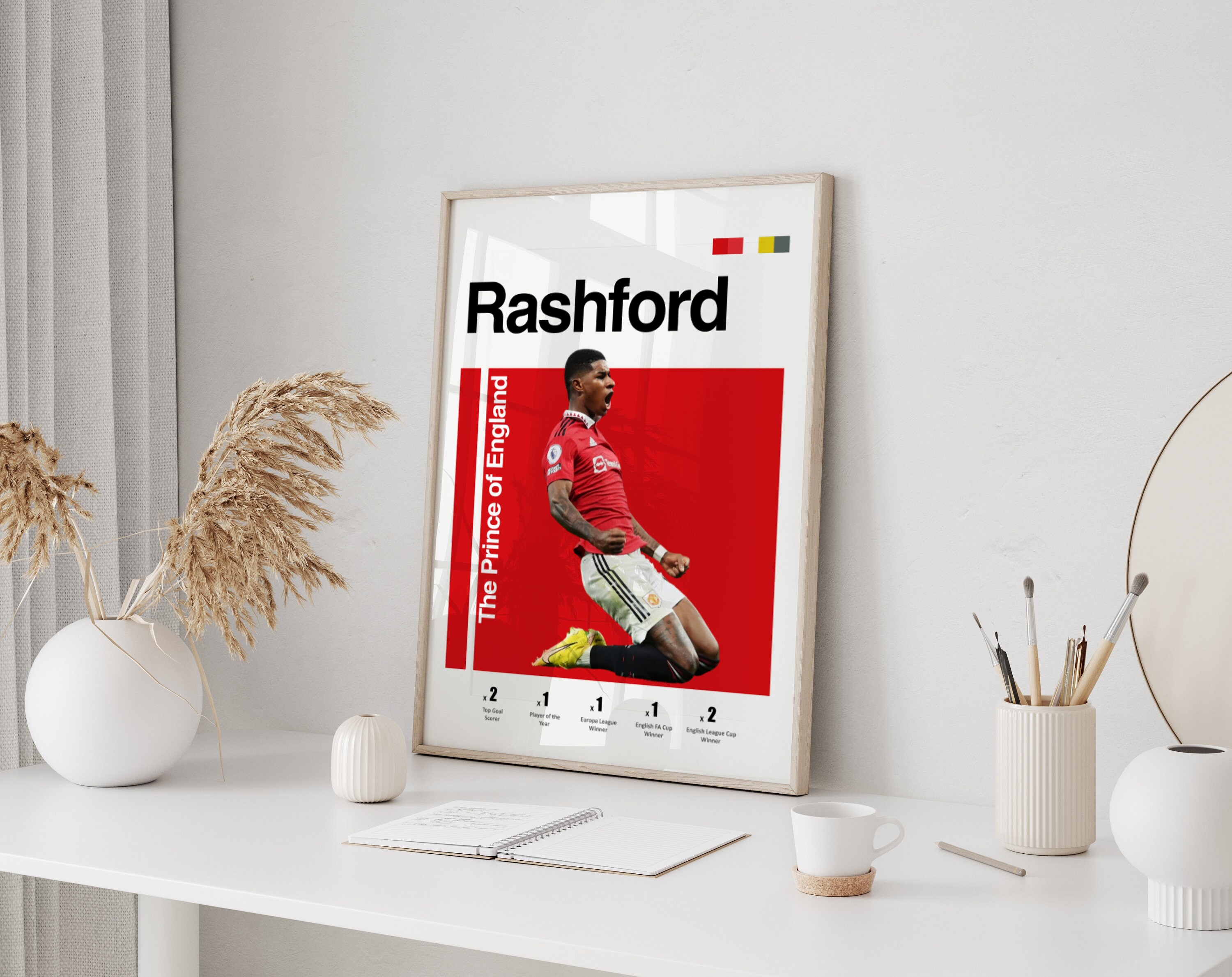 Marcus Rashford Poster England Fan Football Soccer Sports Wall Art ...