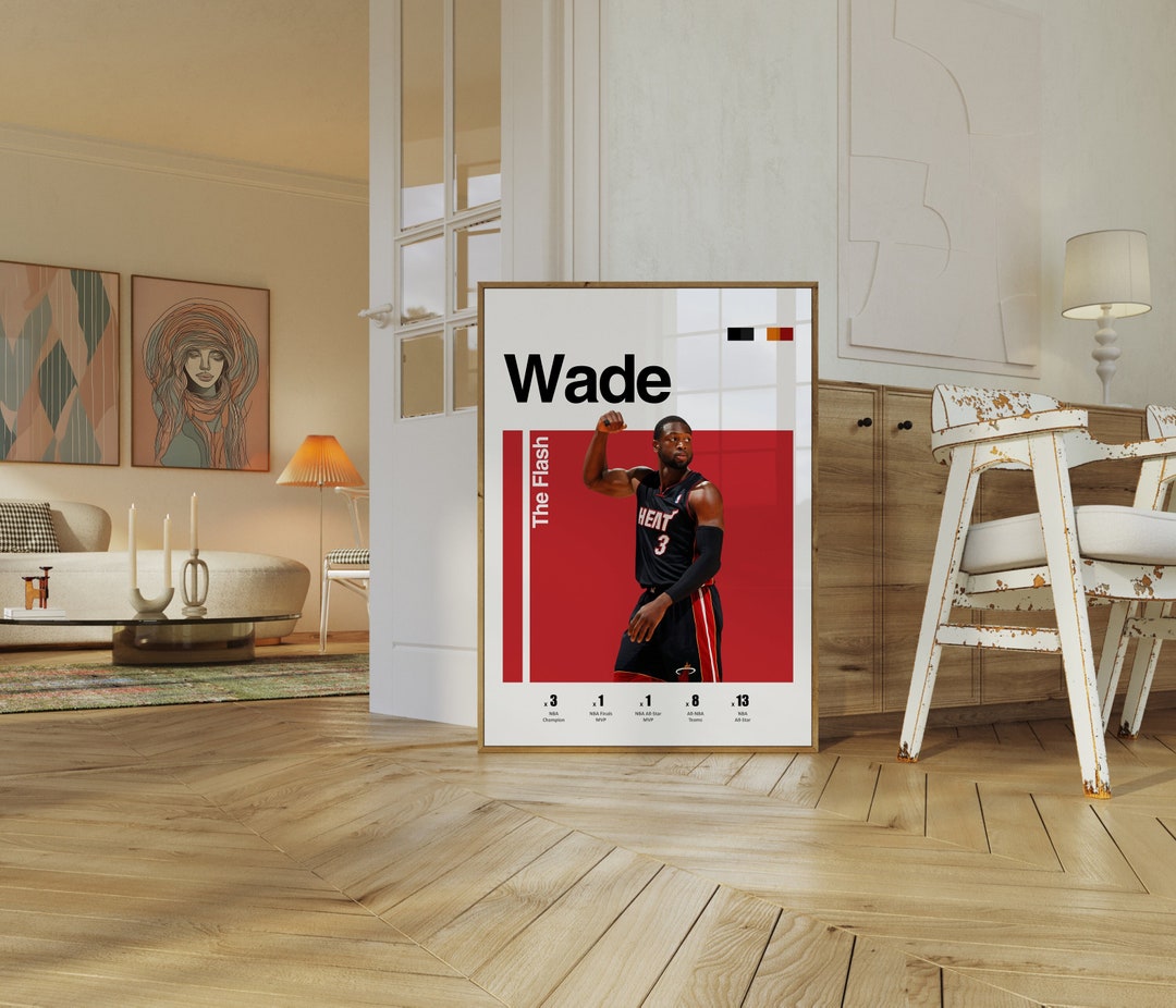 Dwyane Wade Poster Miami Heat Fan NBA Basketball Sports Wall Art ...