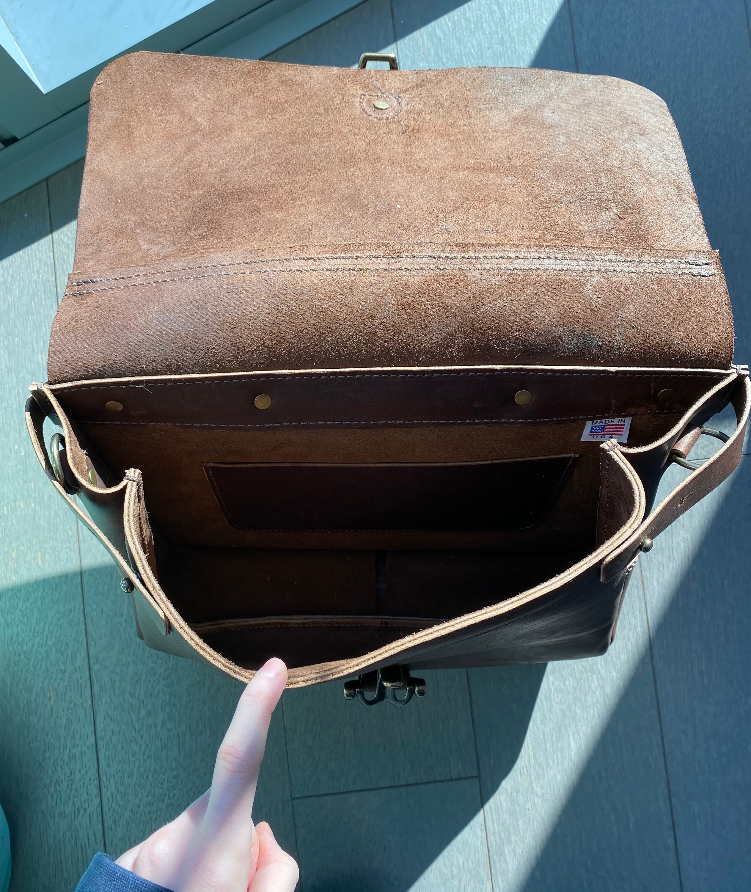 Leather Messenger Bag in Hickory Brown Vintage Mail Bag Style With ...