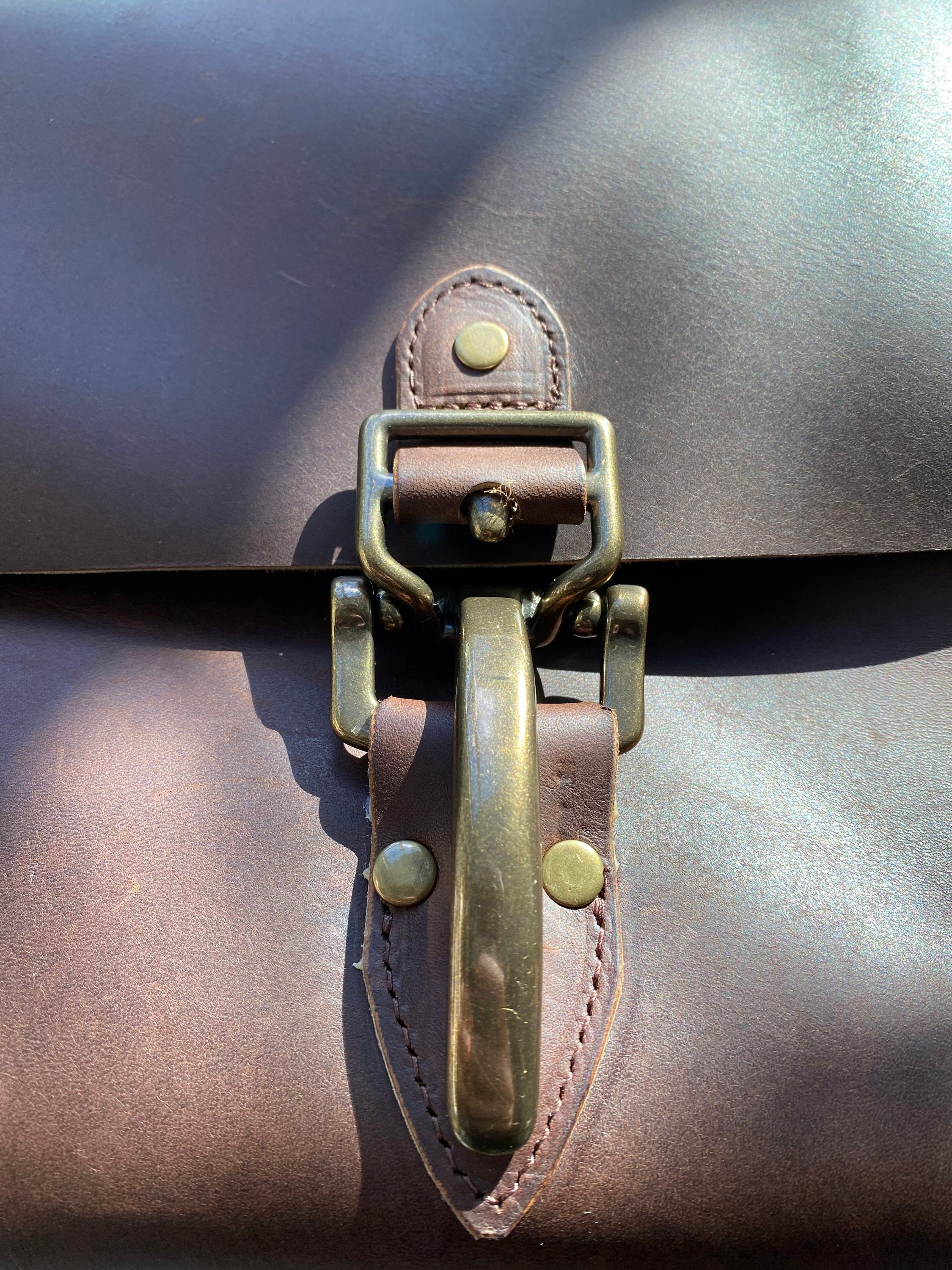 Leather Messenger Bag in Hickory Brown Vintage Mail Bag Style With ...