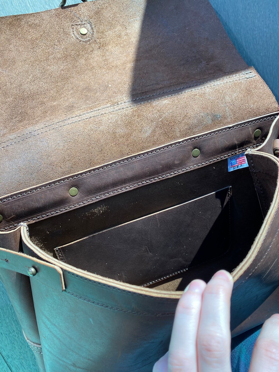 Leather Messenger Bag in Hickory Brown Vintage Mail Bag Style With ...