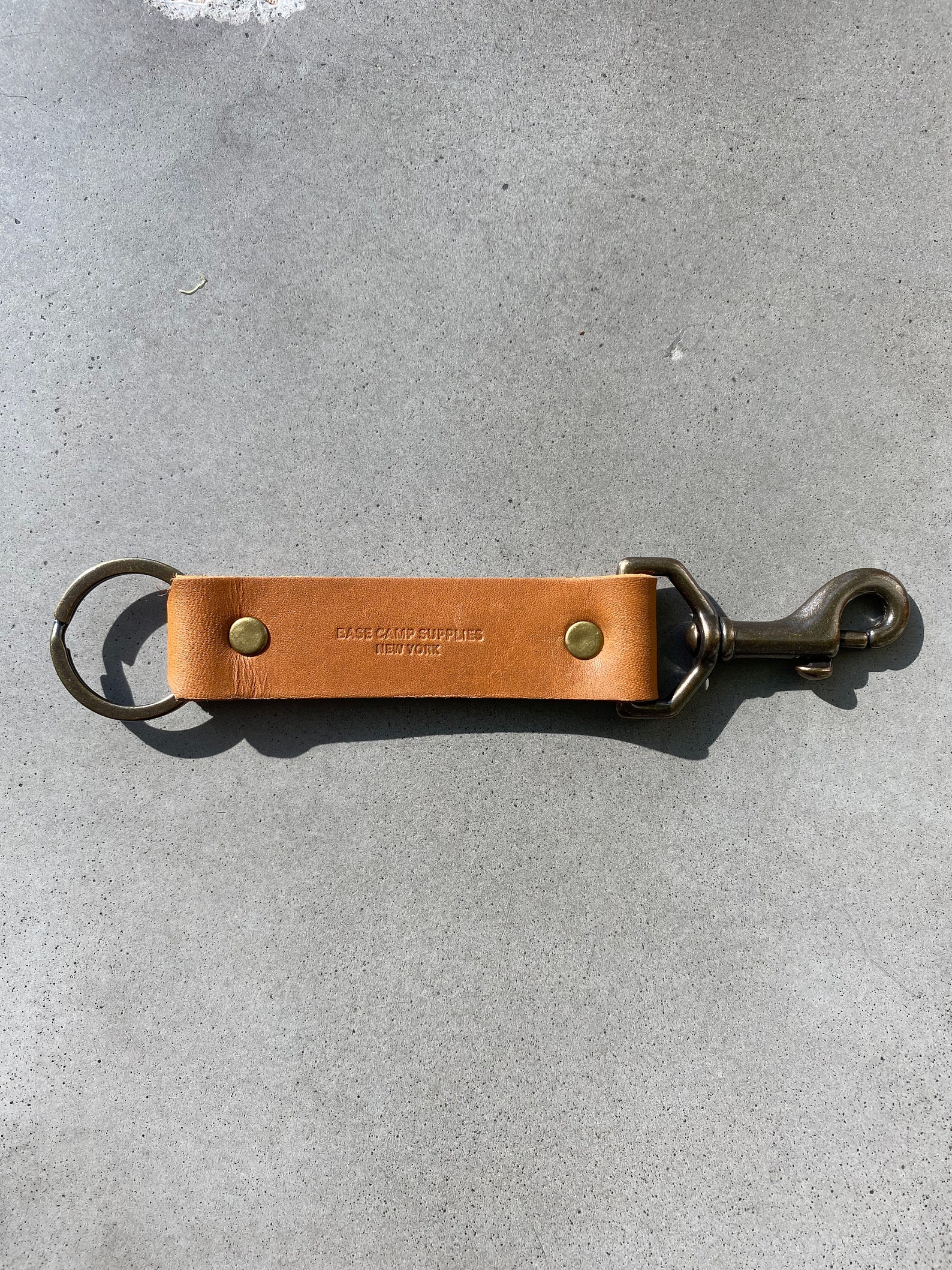 Leather Keychain Light Tan Name Tag Holder Key Fob Essentials Gift ...
