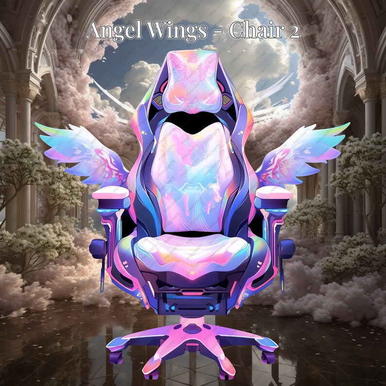 Divine Vtuber Thrones: Handcrafted Angelic Chairs With Ethereal Angel Wings Elevate Your ...