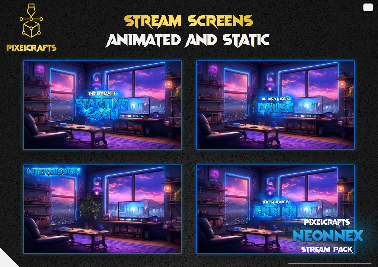 Professional Streaming Overlay Package | Animated Stream Screens ...