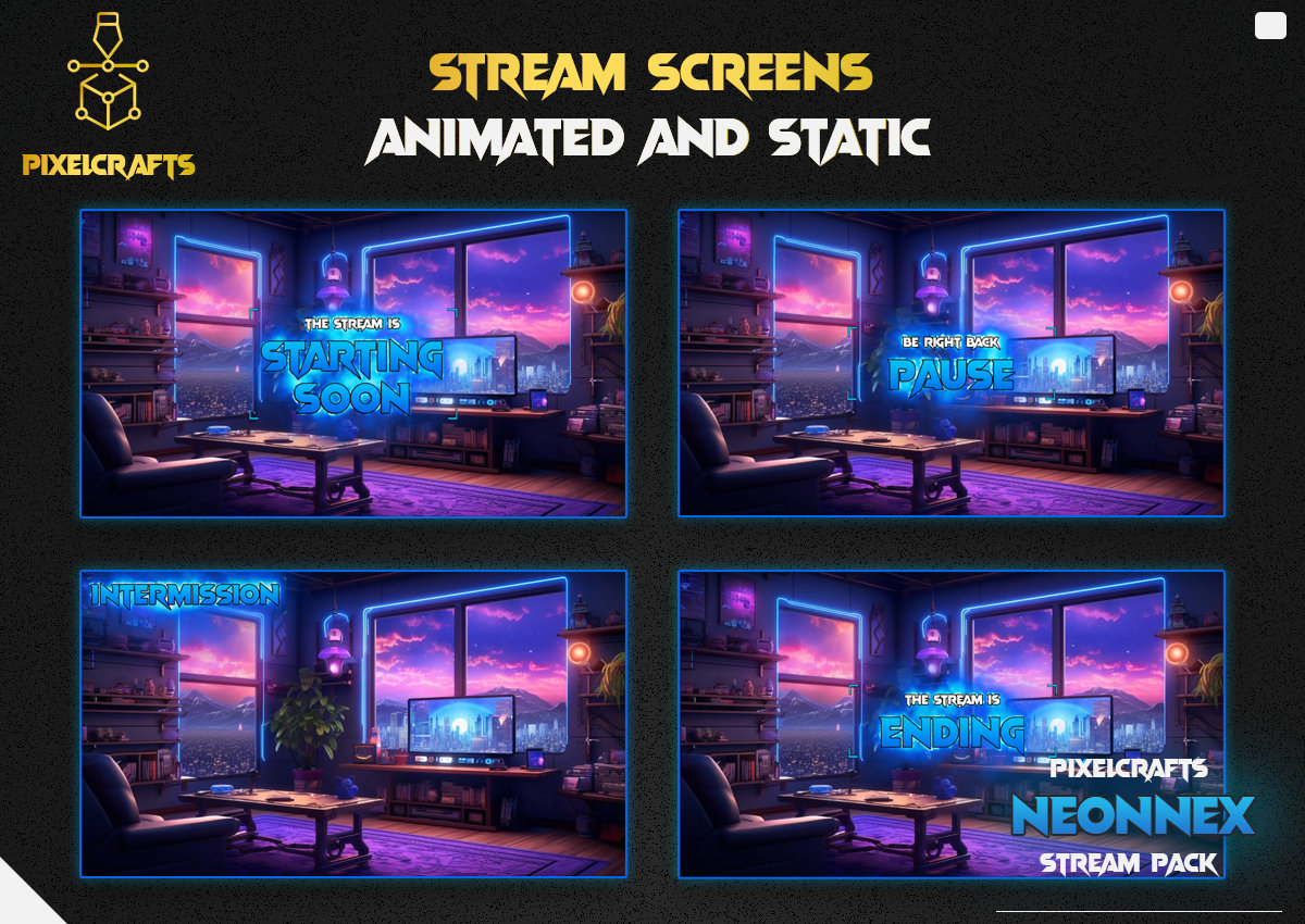Professional Streaming Overlay Package | Animated Stream Screens ...
