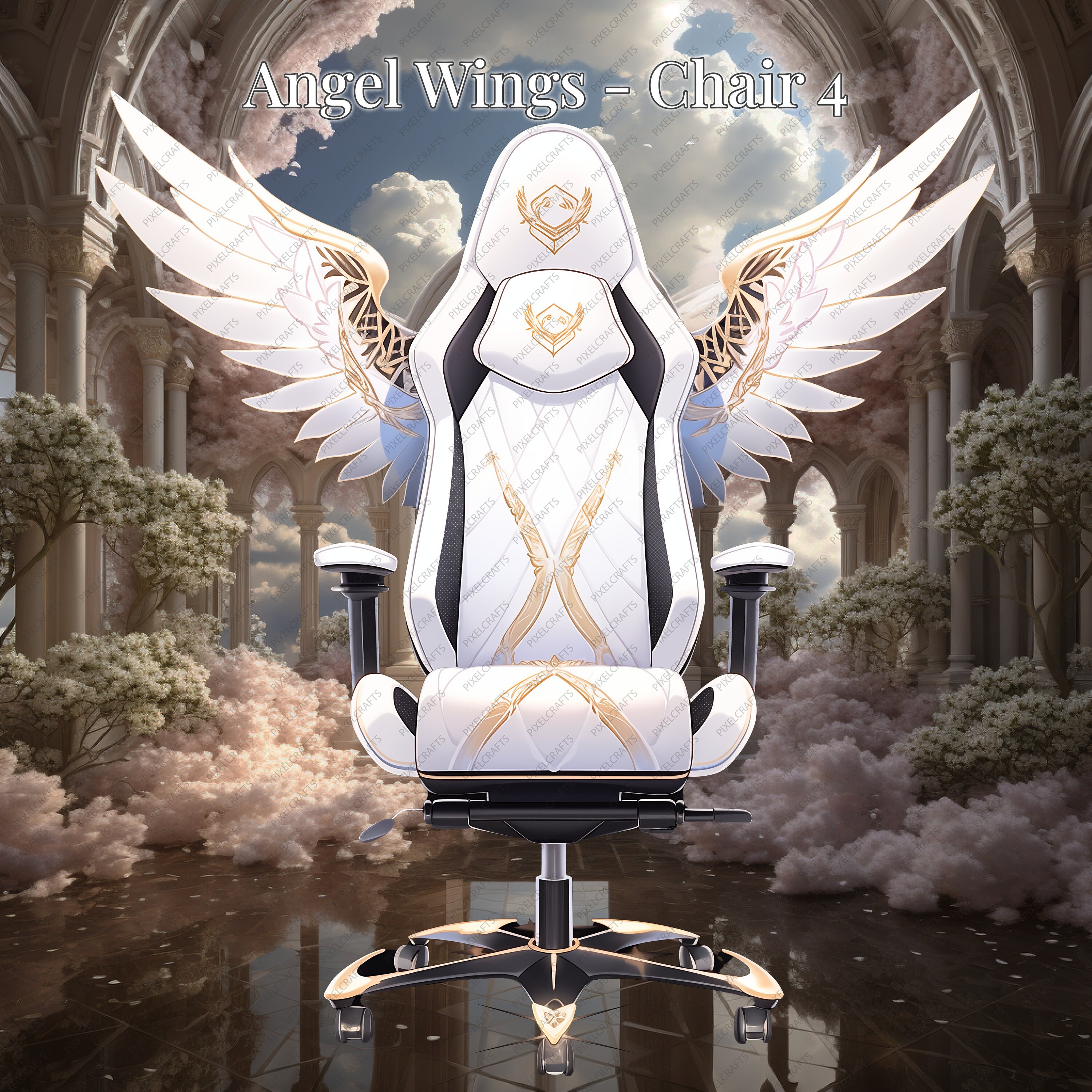 Divine Vtuber Thrones: Handcrafted Angelic Chairs With Ethereal Angel ...