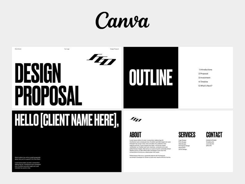 Canva Design Proposal Template for Graphic Designers, Fully ...