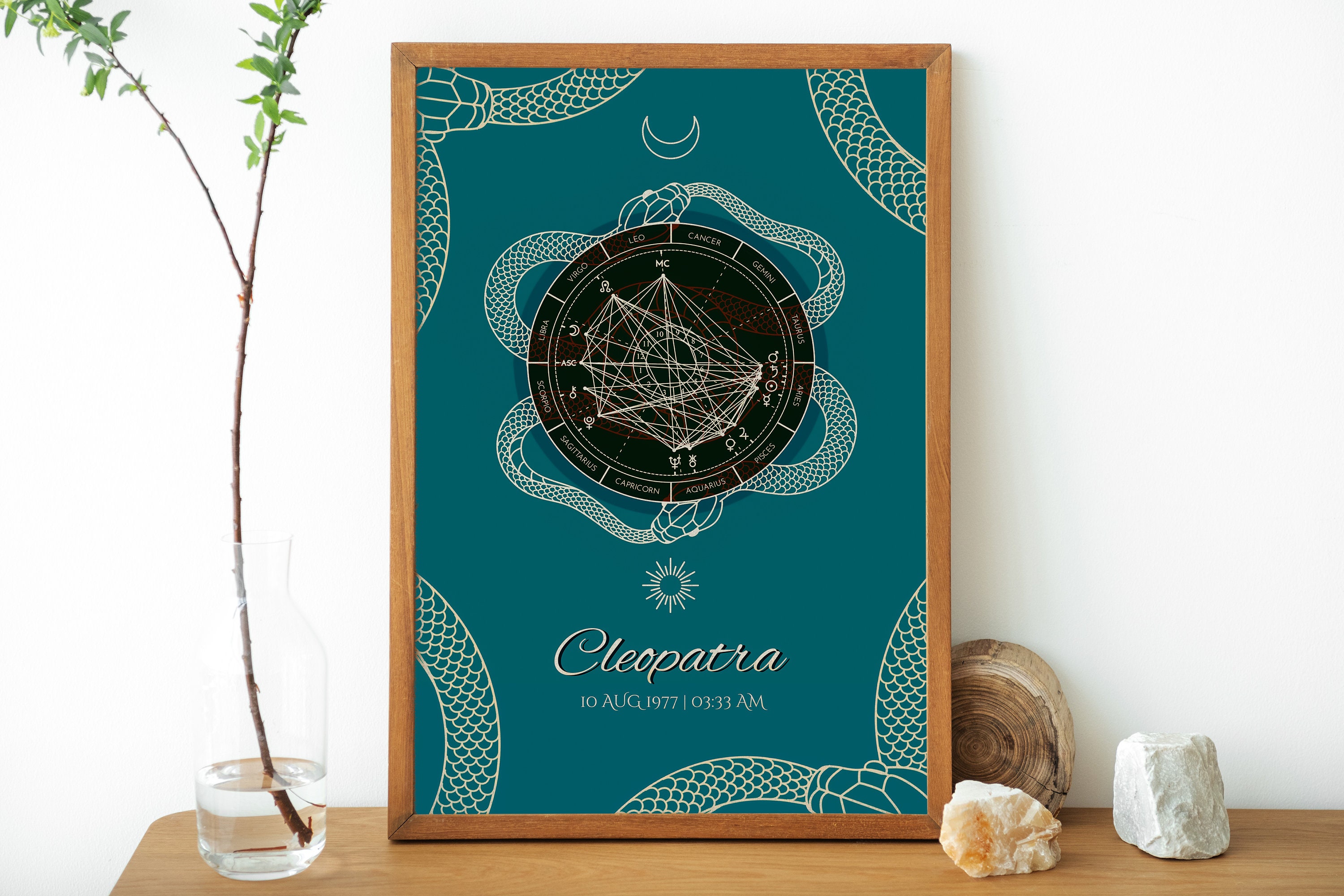 Personalised Birth Chart Print, Custom Astrology Gifts, Birth Chart Art ...