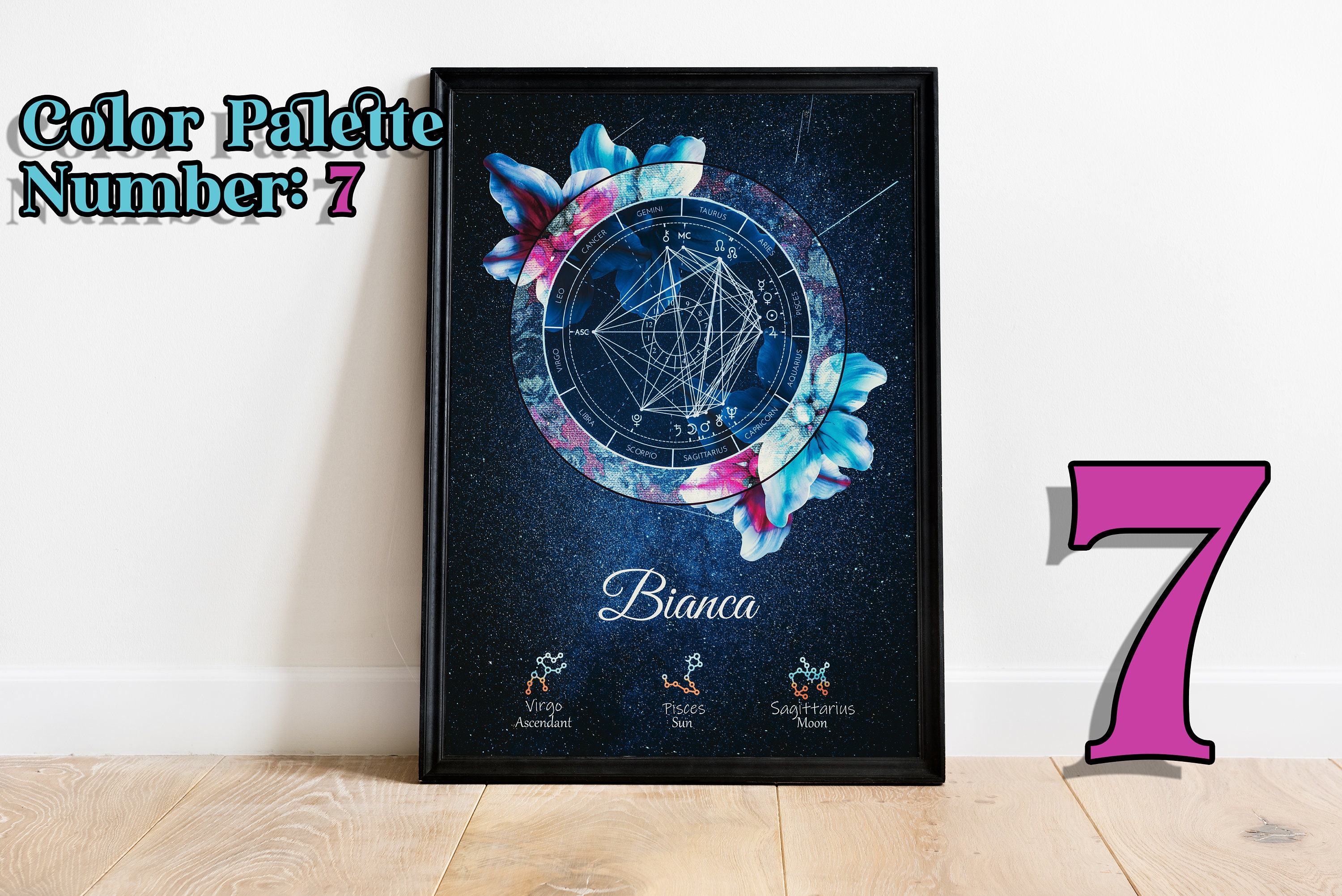 Personalised Birth Chart Print Custom Astrology Gifts Birth Chart Art ...