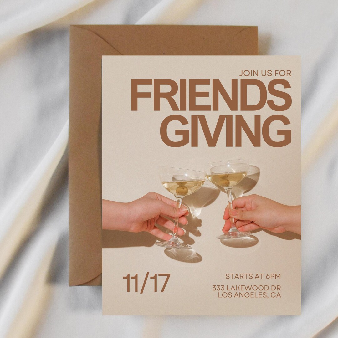 Friendsgiving Invitation | Friendsgiving Dinner Party Template ...