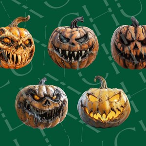 20 Jack-o'-lantern Clipart, Pumpkin PNG, Halloween Clipart, Spooky ...