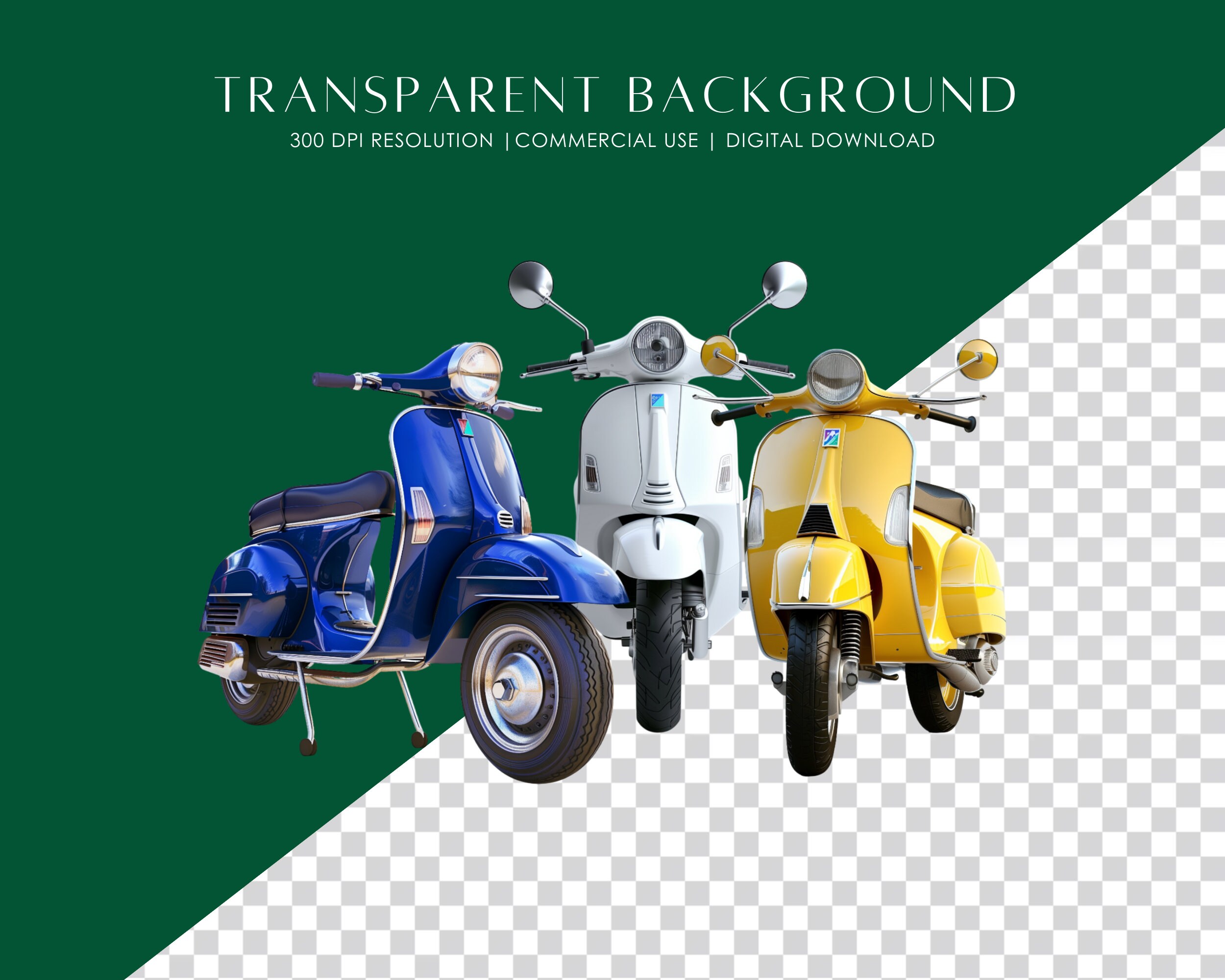 30 Scooter Clipart| Vespa Clipart| Realistic Vespa Clipart| Vintage ...