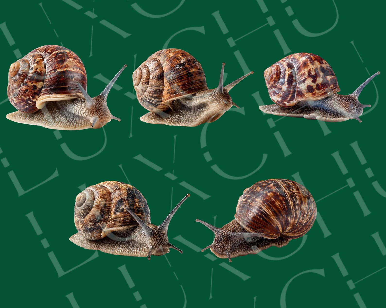 Snail Clipart Bundle: Realistic Garden Animal PNG Graphics (digital ...