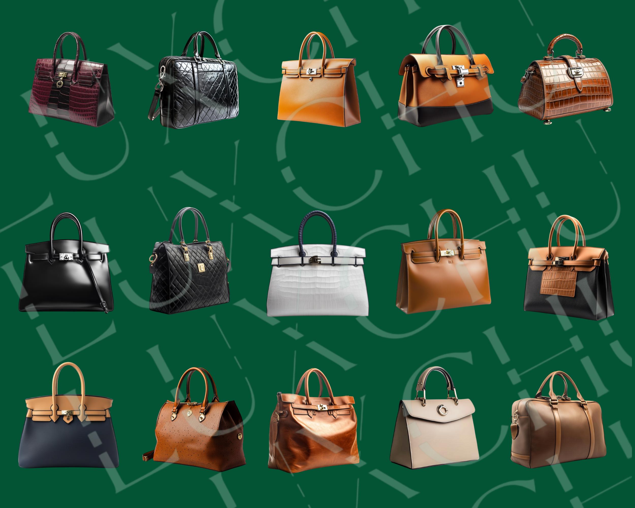 Luxury Handbag Clipart: 80 Fashion Bag PNG Graphics (digital Download ...