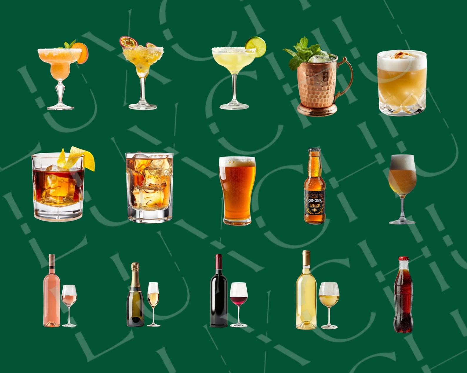 50 Drinks and Beverages Clipart, High Quality PNG, Realistic Drinks and ...