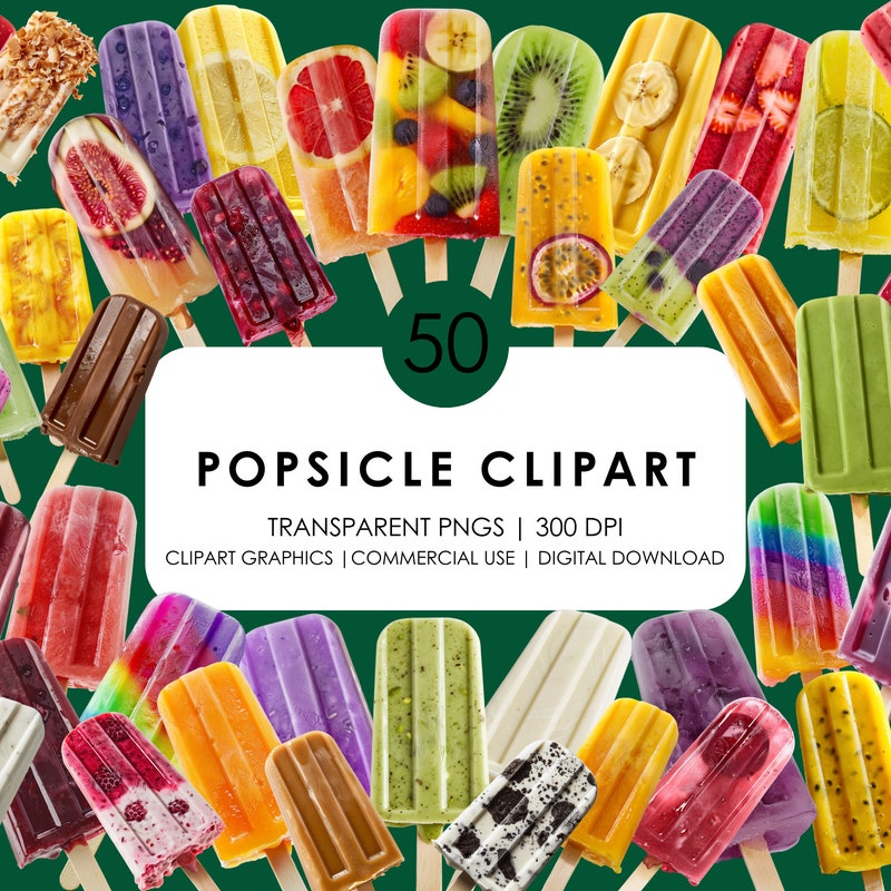 Popsicle Clipart - Etsy