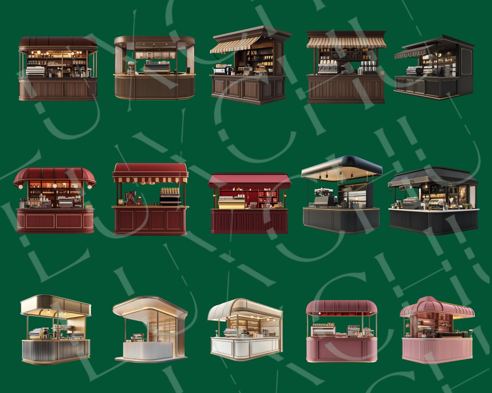 35 Coffee Shop Clipart Bundle| Realistic Café |cafe Storefronts Clipart ...