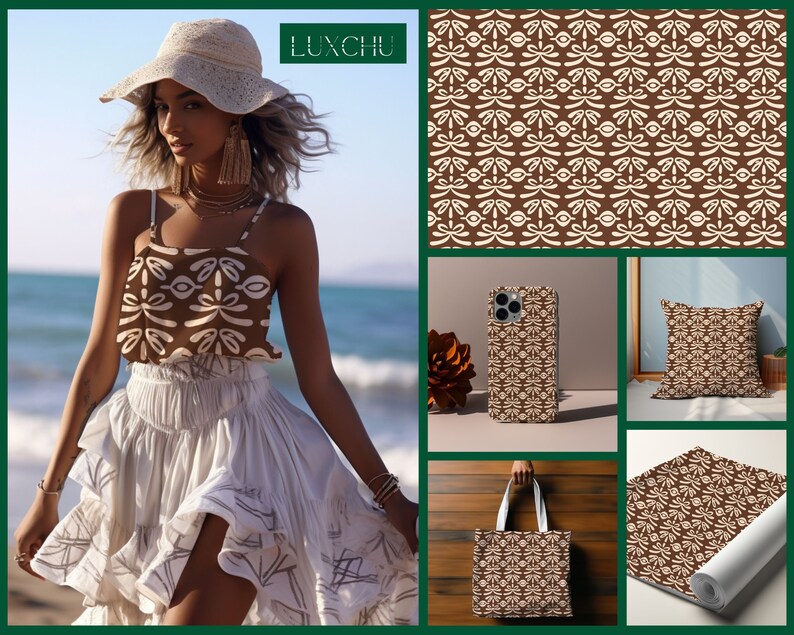 12 Seamless Pattern, Digital Paper, Modern Aesthetics, Boho, Scrapbook ...