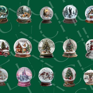 Snow Globe Clipart: Festive Christmas PNG Set (digital Download) - Etsy