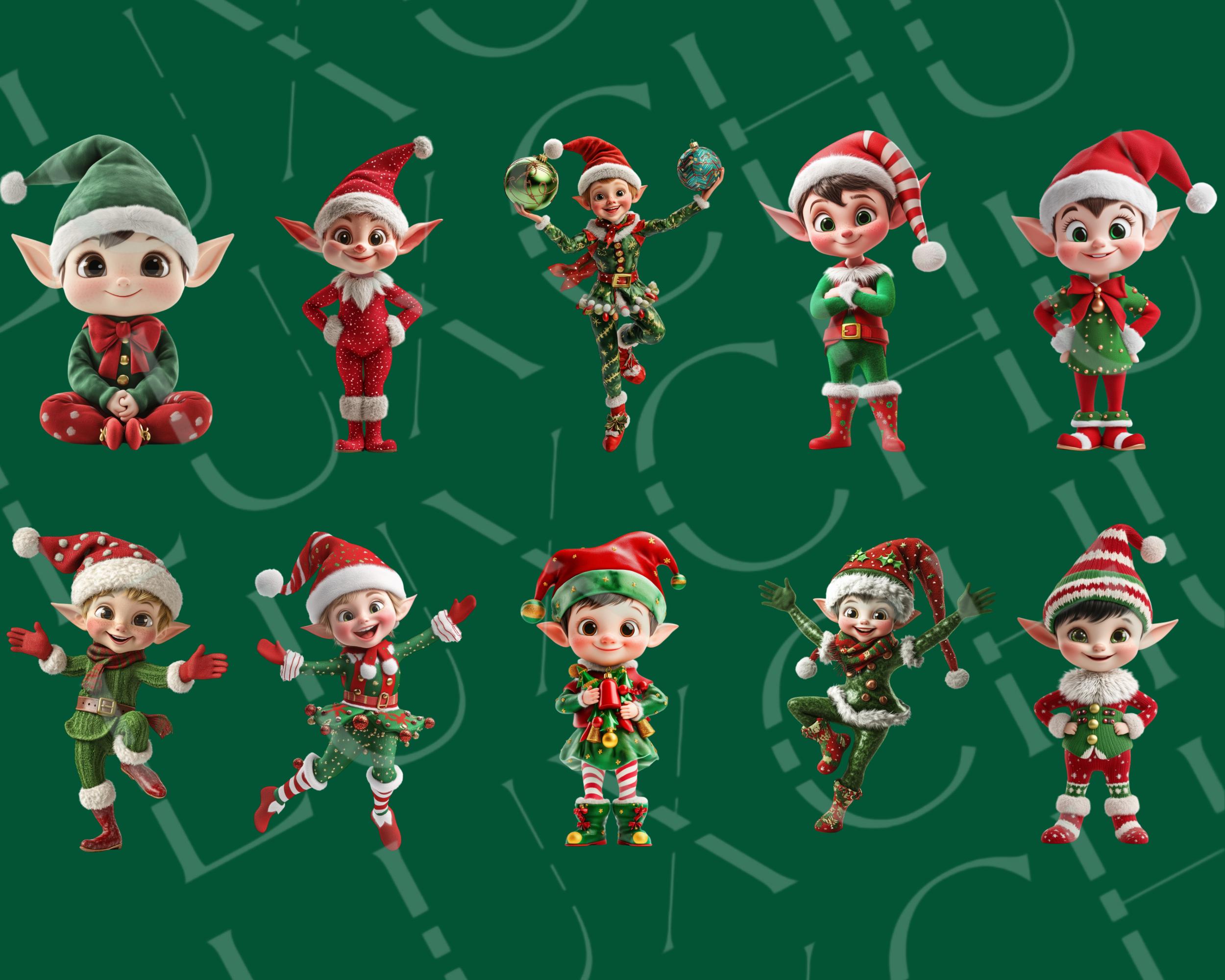 30 Elf Clipart| Christmas Elf Clipart| Cartoon Clipart| Elf Graphics ...