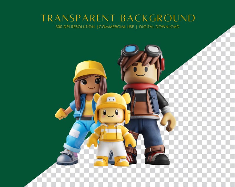 20 Roblox Characters Clipart| Roblox PNG| Cartoon Clipart| Cartoon ...