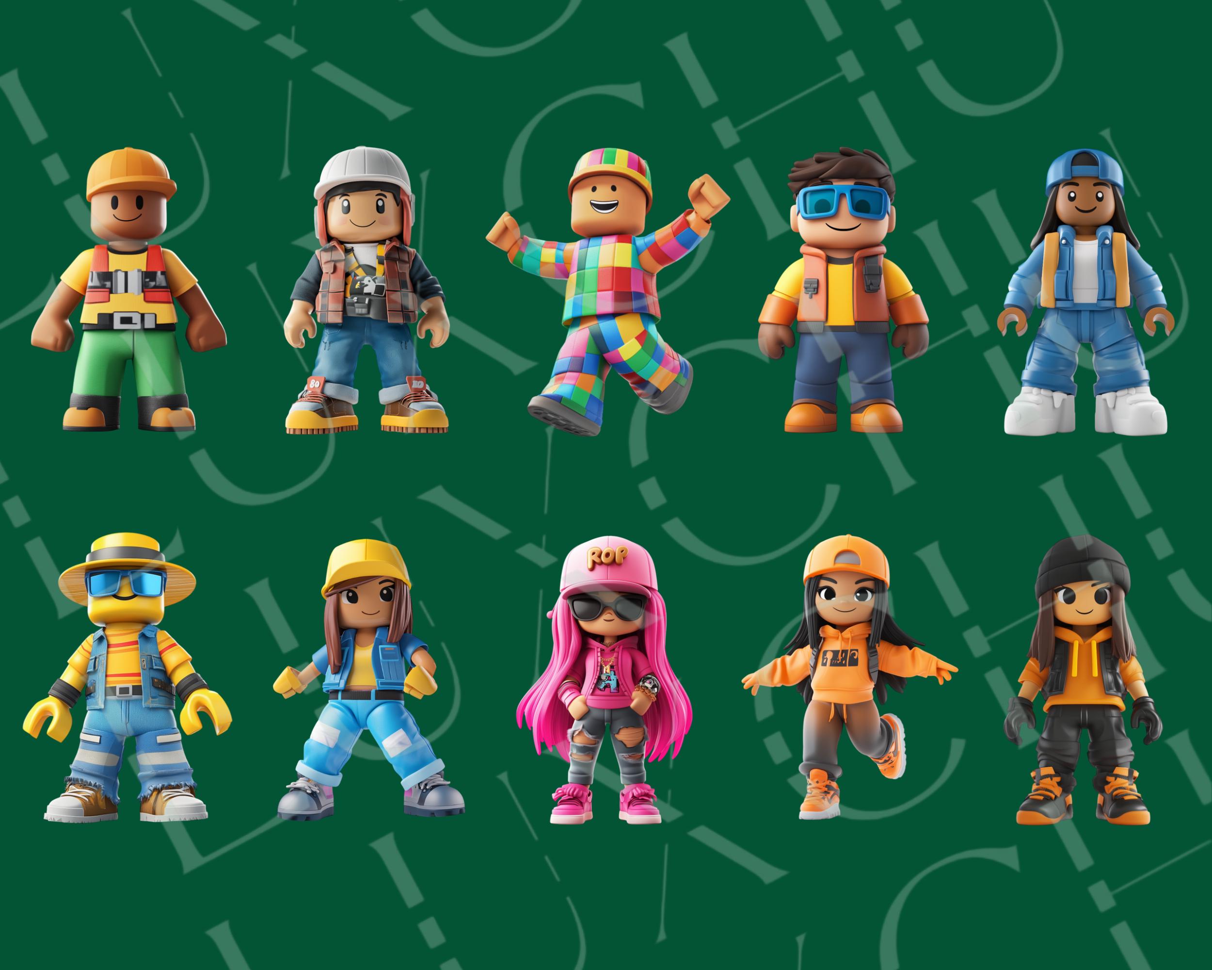 20 Roblox Characters Clipart| Roblox PNG| Cartoon Clipart| Cartoon ...