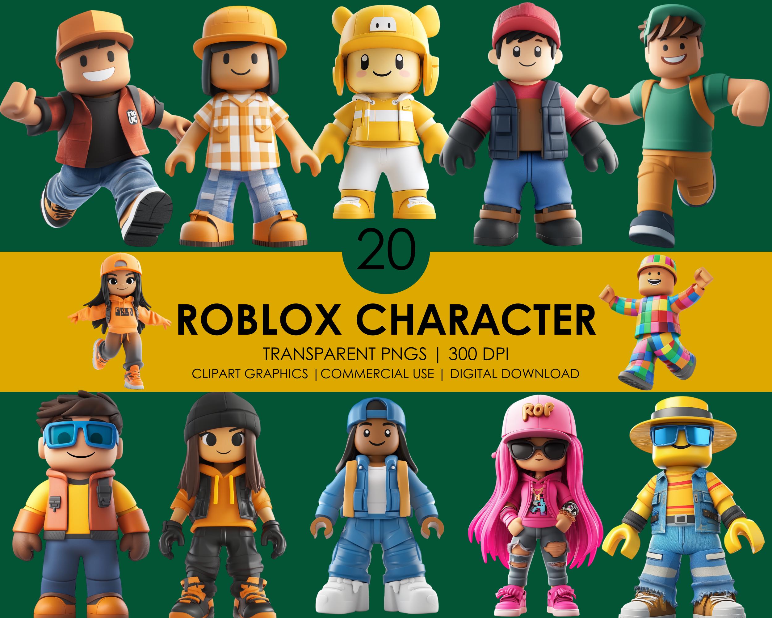 20 Roblox Characters Clipart| Roblox PNG| Cartoon Clipart| Cartoon ...