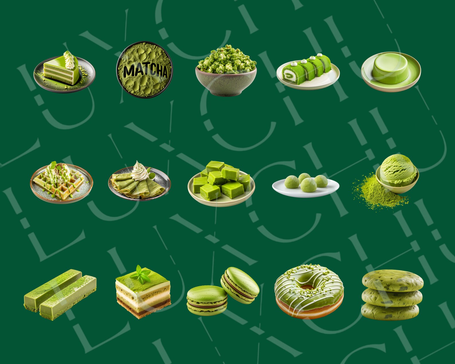 30 Matcha Green Tea Clipart| Matcha PNG| Green Tea and Latte Graphics ...