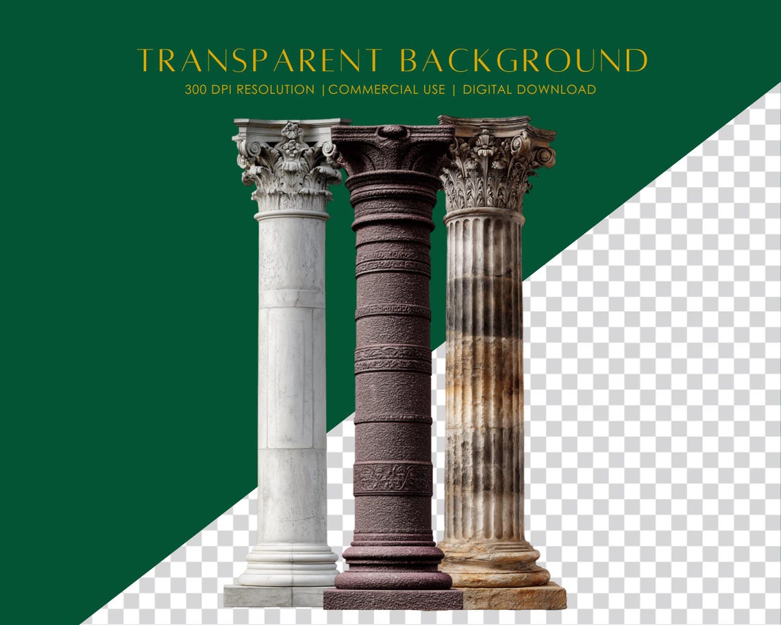 Architectural Column Clipart: Greek Roman Pillar Graphics (digital ...