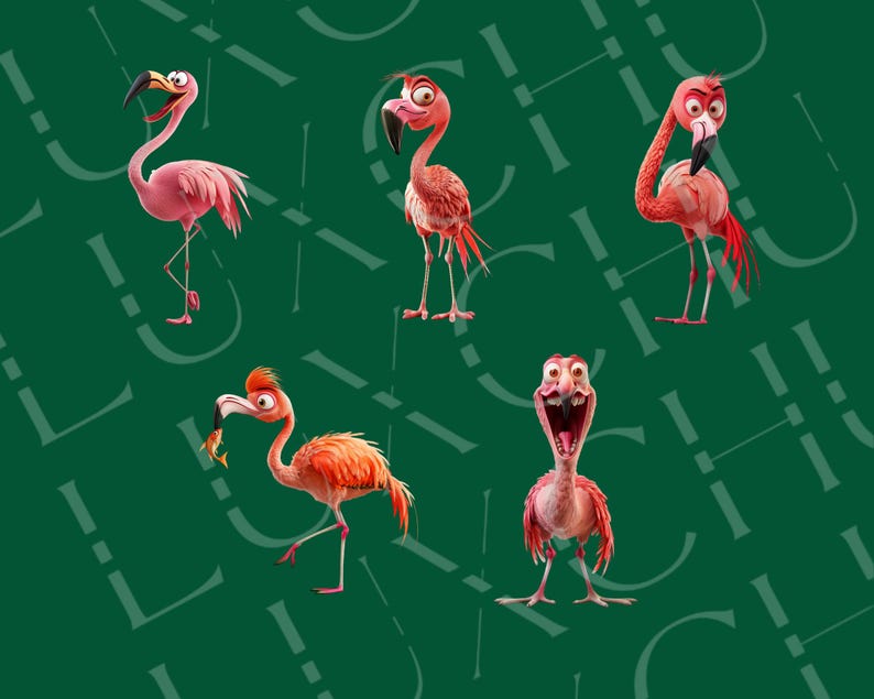 15 Flamingo Clipart| Cartoon Flamingo Clipart| Flamingo Png| Cute ...