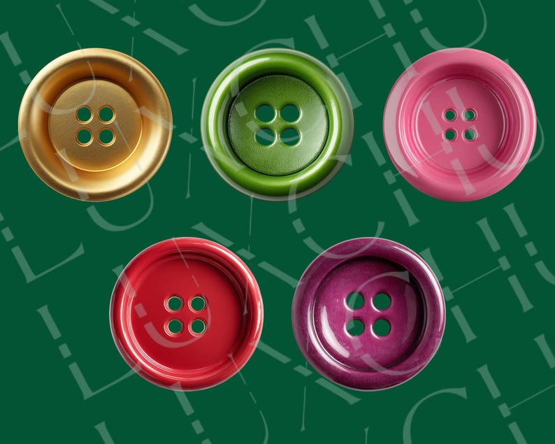 20 Button Clipart, Button PNG, Realistic Clipart, Sewing Clipart ...