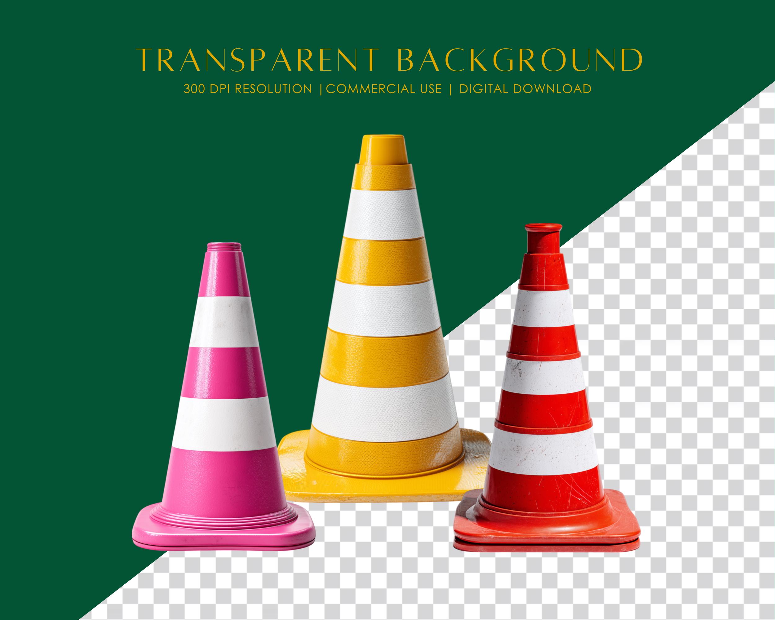 Traffic Cone Clipart: Road Safety PNG Graphics (digital Download, 300 ...