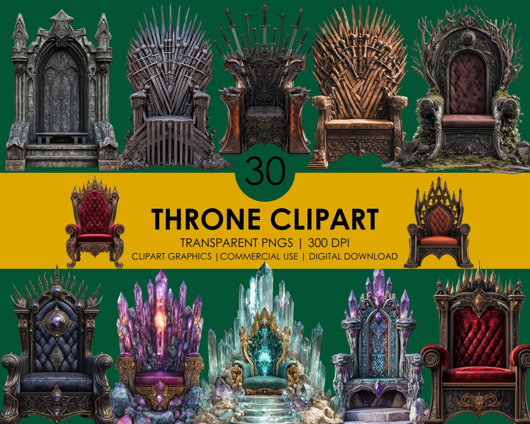 30 Fantasy Throne Clipart| Magical Seat| Whimsical Clipart| Throne ...