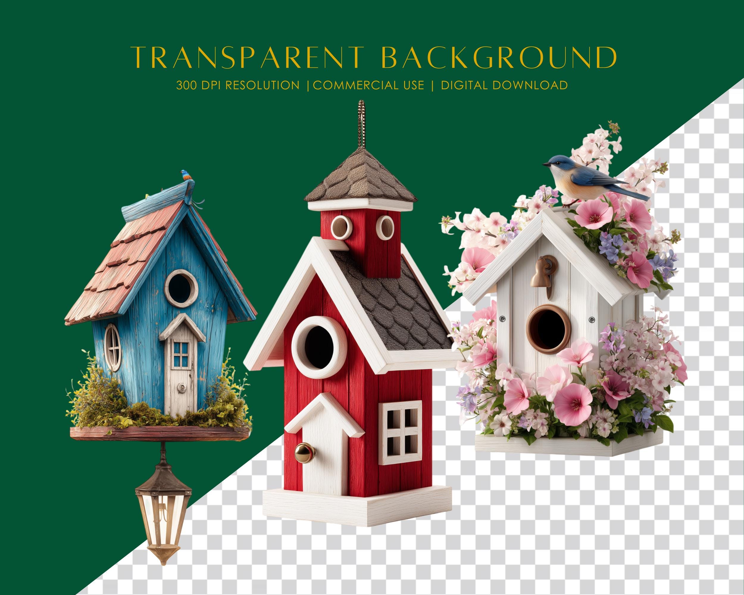 20 Bird House Clipart| Garden Decor PNG| Realistic Clipart| Bird House ...