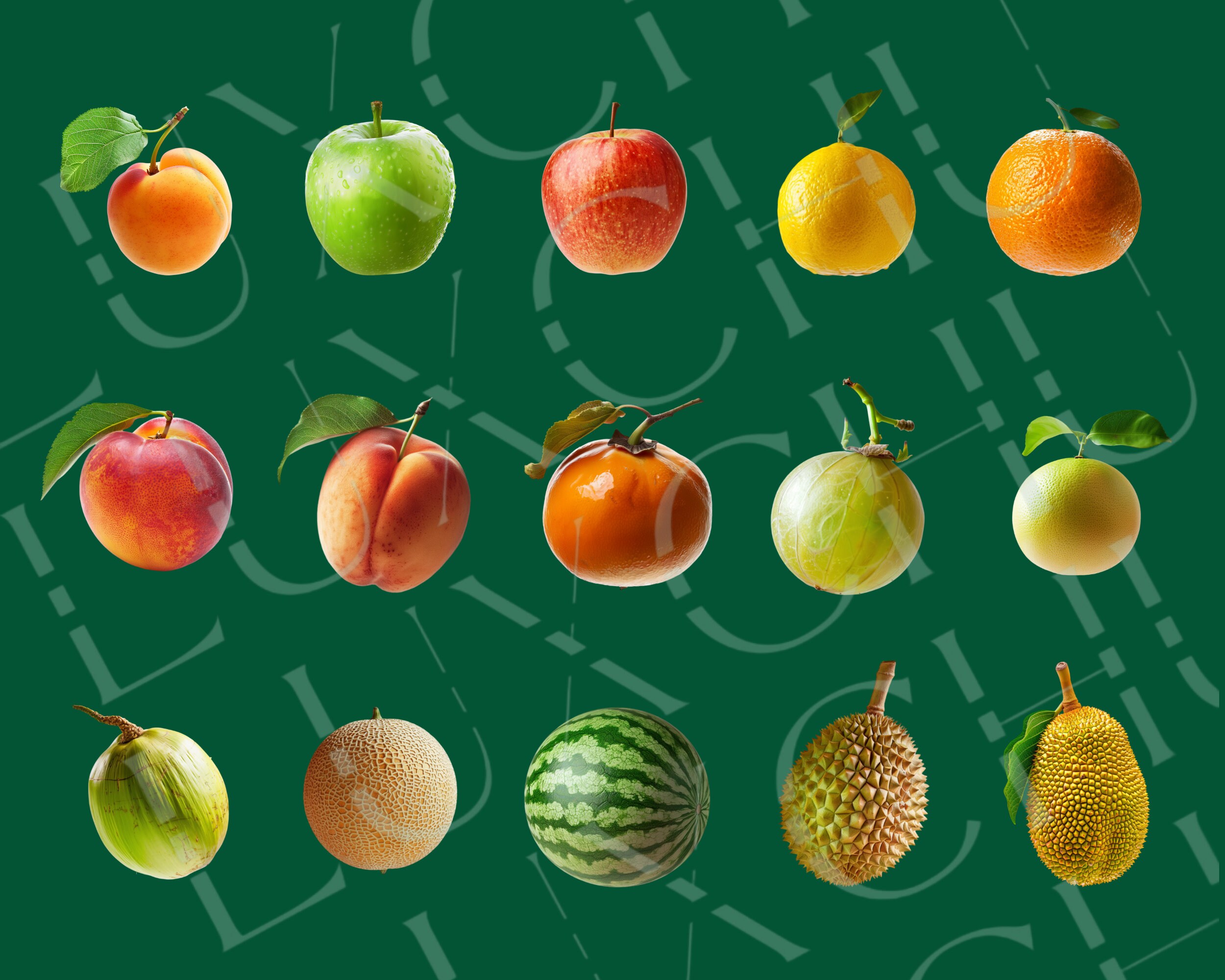 50 Fruit Clipart| Realistic Fruits Clipart | Apple| Fruits Png ...