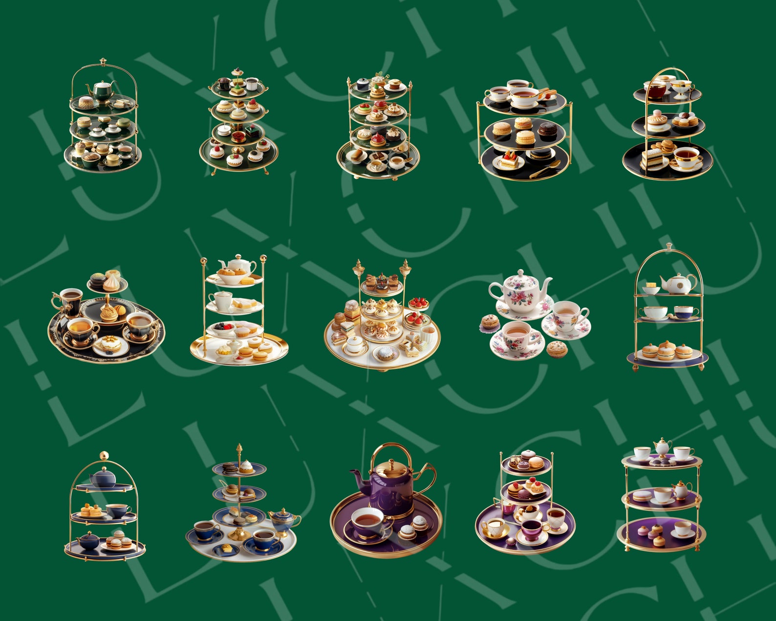 30 Afternoon Tea Clipart| Tea Time| English Tea Clipart Bundle ...