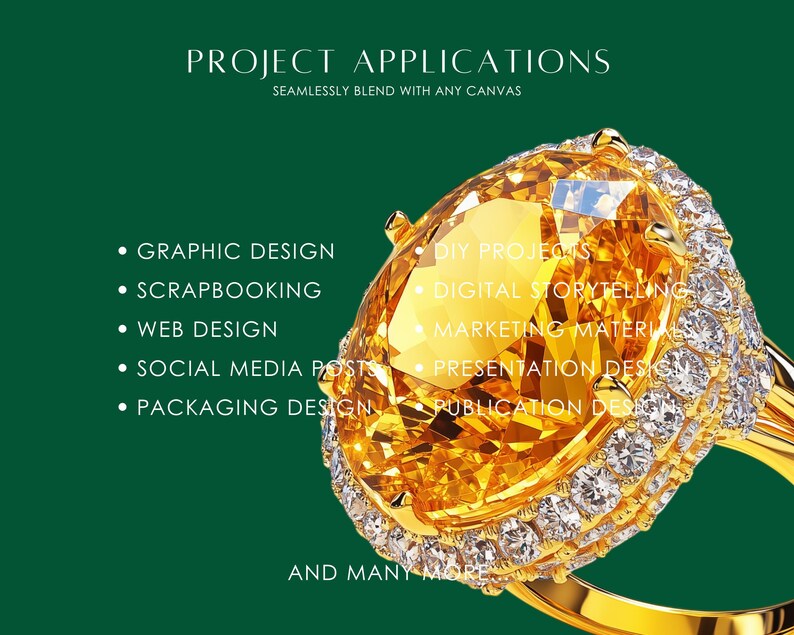 Gemstone Jewelry Clipart: Realistic Gem Graphics (PNG Digital Download ...