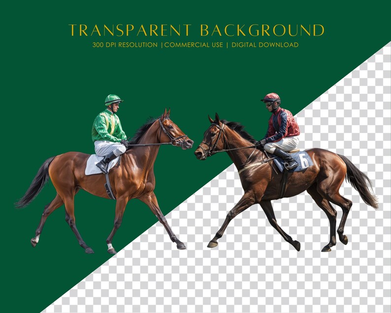 30 Horse Racing Clipart| Jockey Sport | Realistic Clipart| Racing ...