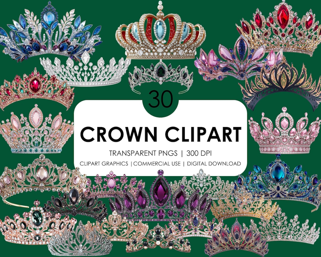 Crown Clipart Bundle: Queen, Princess, Pageant Crowns (digital Download ...