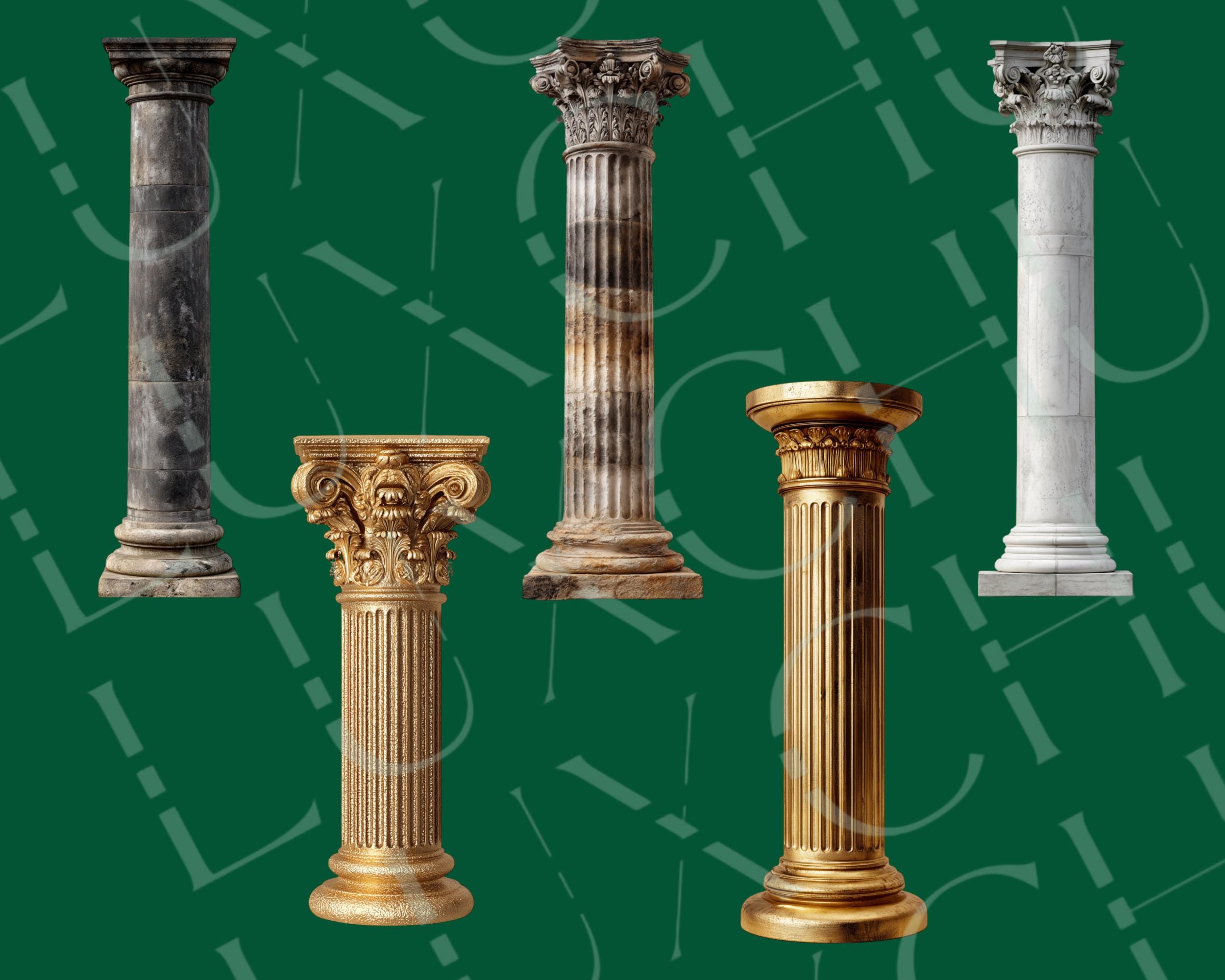 Architectural Column Clipart: Greek Roman Pillar Graphics (digital ...