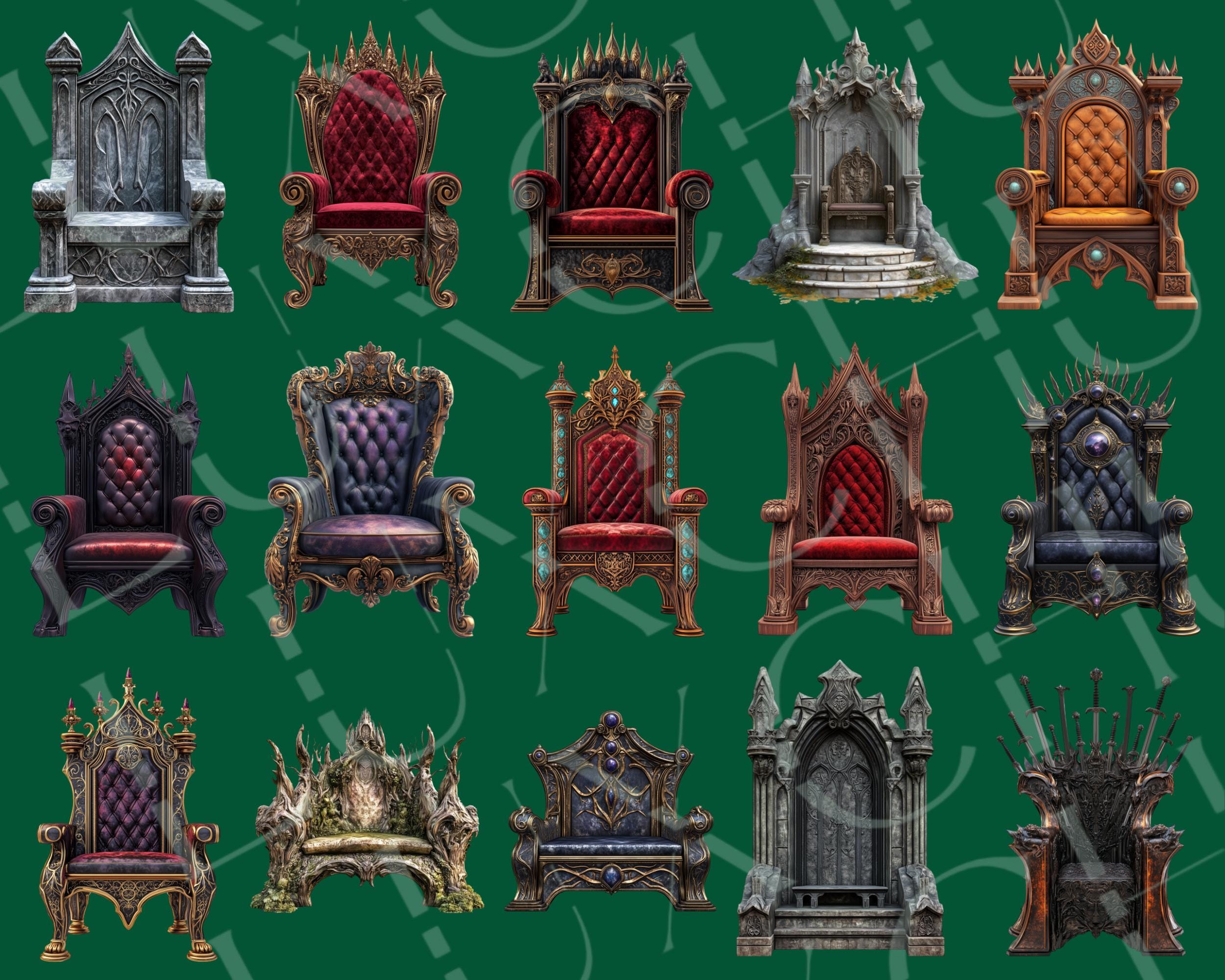 Fantasy Throne Clipart: Royal Armchair Graphics (digital Download) - Etsy
