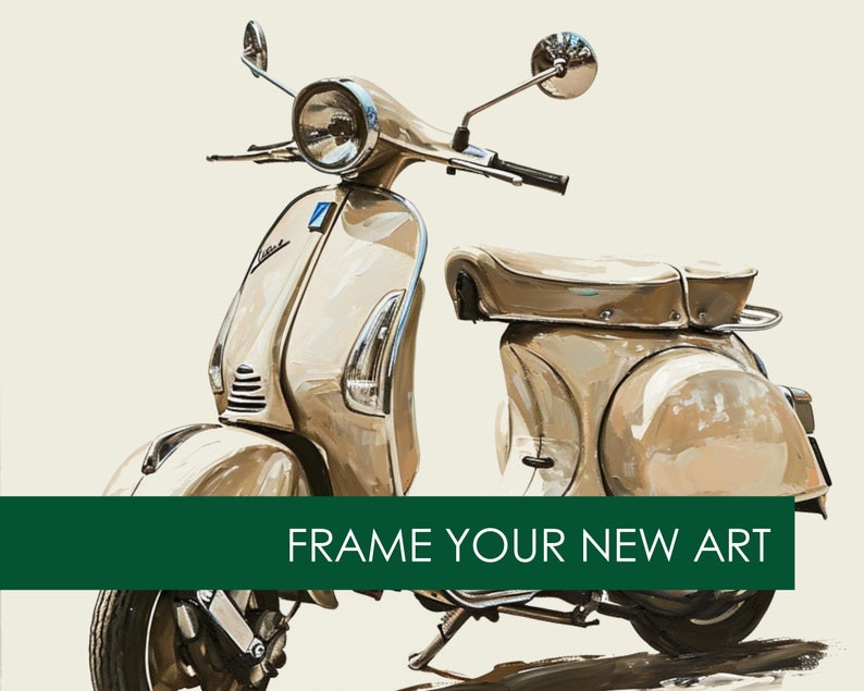 Classic Vespa, High Quality Printable Poster, Digital Print, Vintage ...