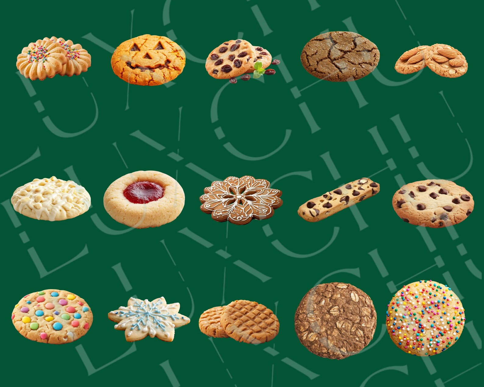 35 Cookies Clipart| Realistic Clipart| Cookies Clipart Bundle| Baking ...