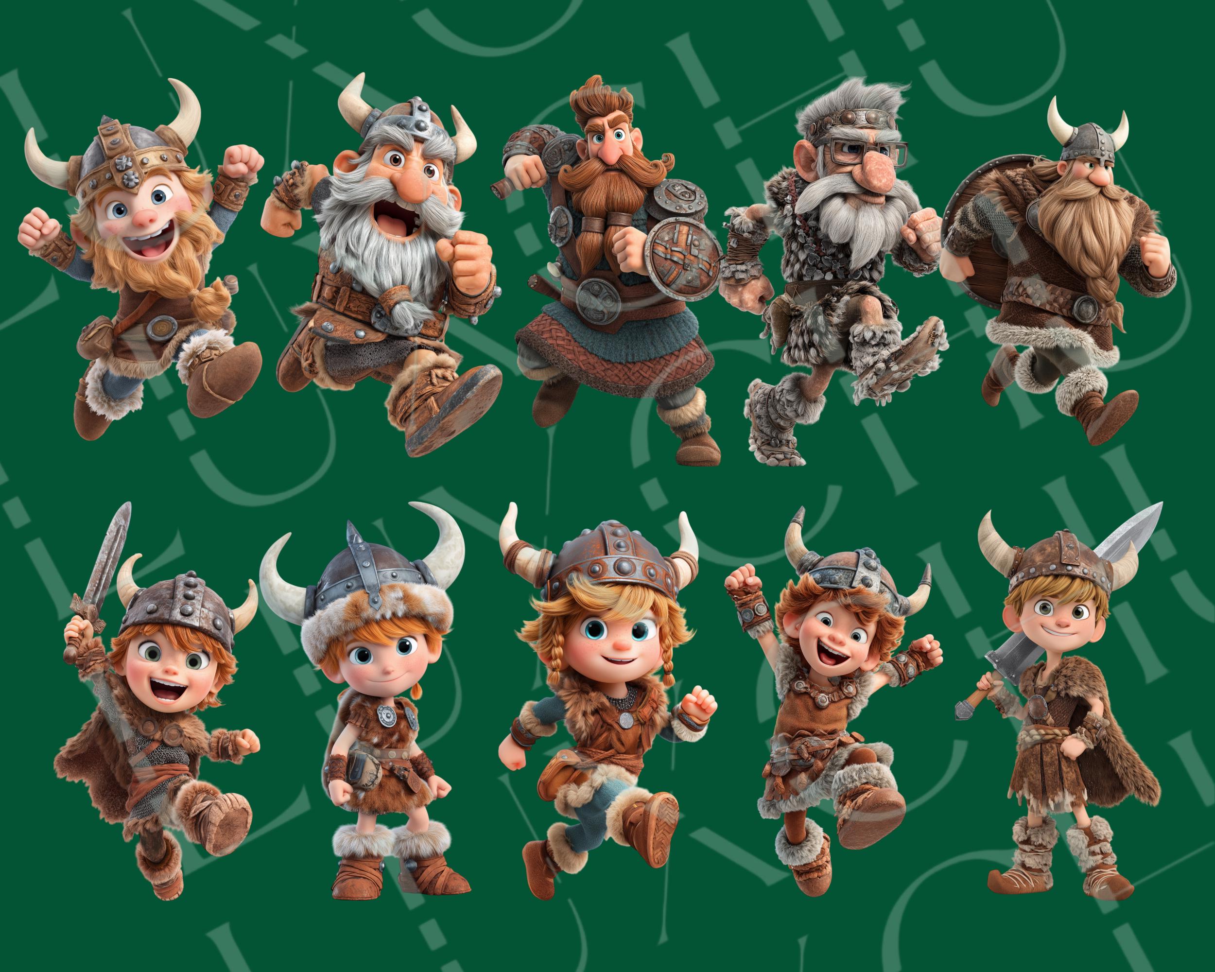 40 Viking Cartoon Character Clipart, Viking PNG, Cute Viking ...