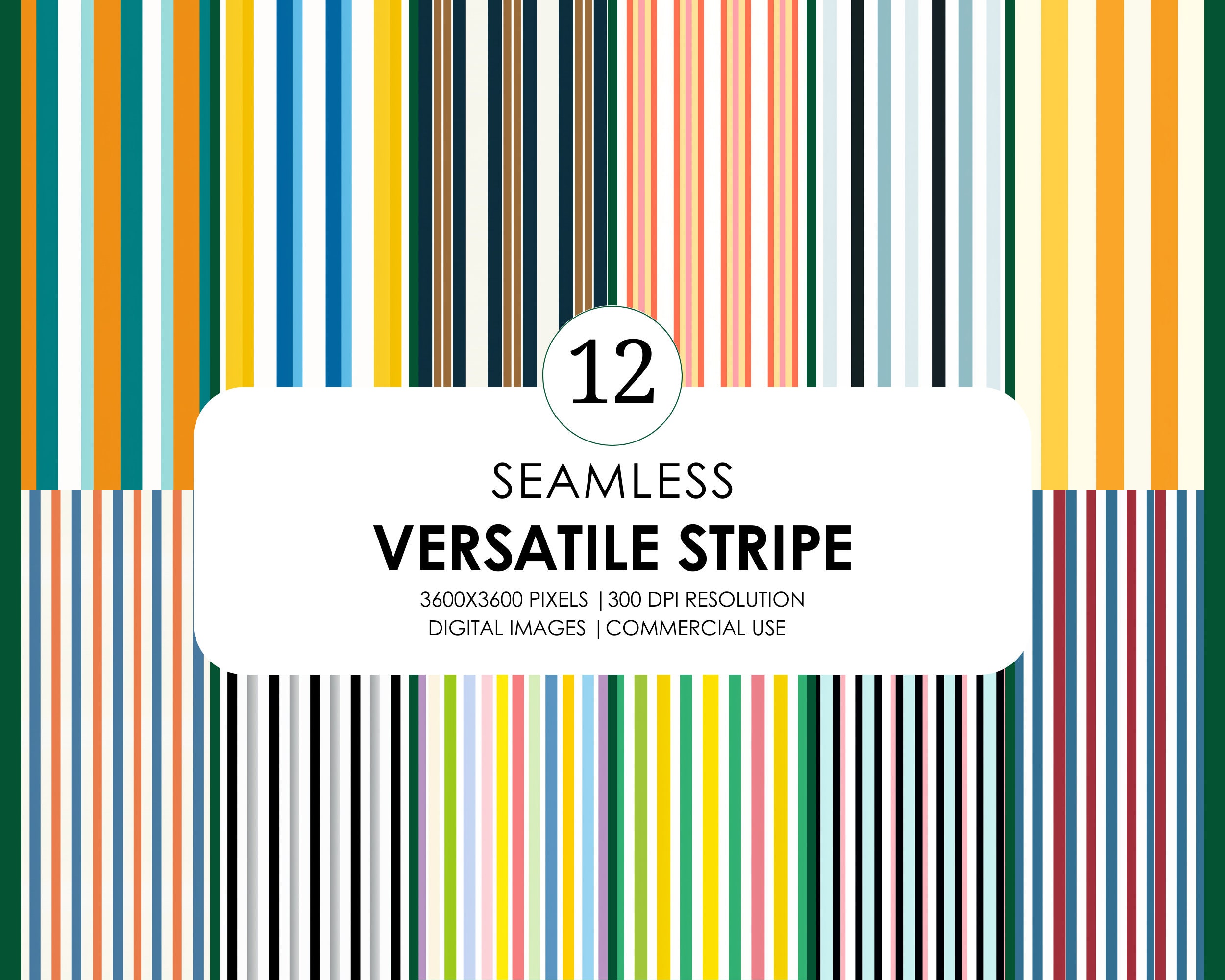 12 Seamless Versatile Stripe, Digital Paper, Stripe Pattern, Digital ...